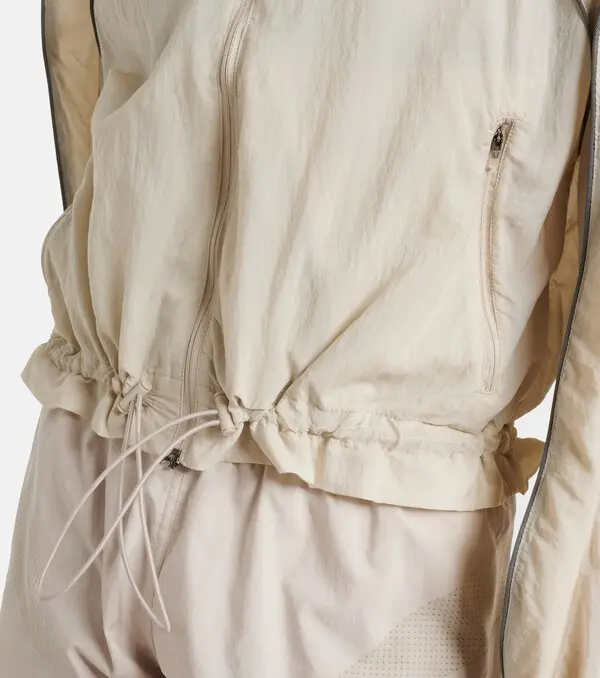 Adidas By Stella McCartney Gathered Hooded Track Jacket - Beige