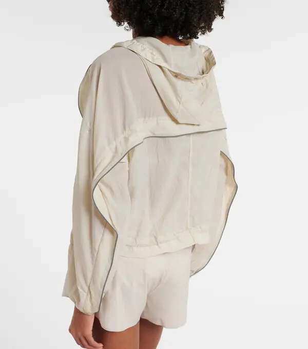 Adidas By Stella McCartney Gathered Hooded Track Jacket - Beige