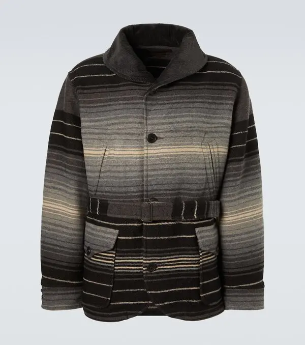 Ralph Lauren Striped Wool And Cotton Jacquard Coat - Multicoloured