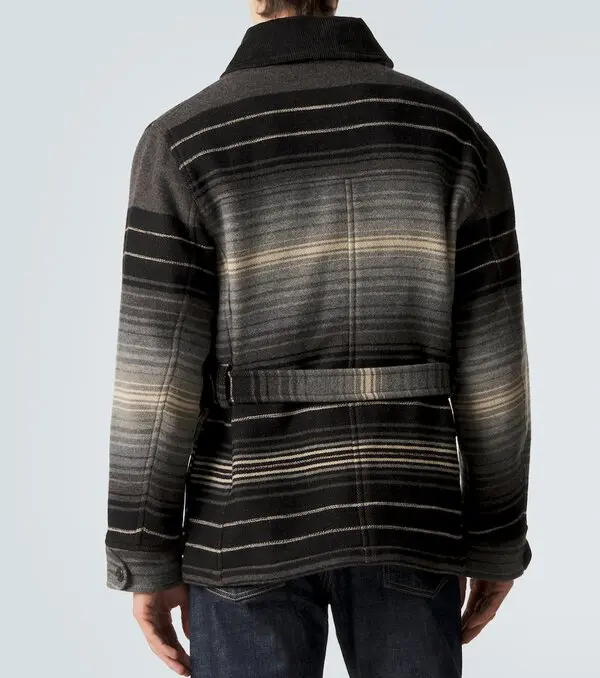 Ralph Lauren Striped Wool And Cotton Jacquard Coat - Multicoloured