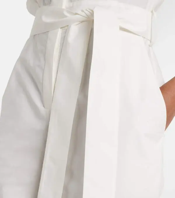 Elie Saab Belted Cotton Jumpsuit - White