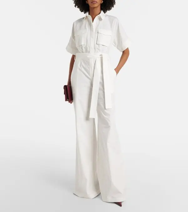 Elie Saab Belted Cotton Jumpsuit