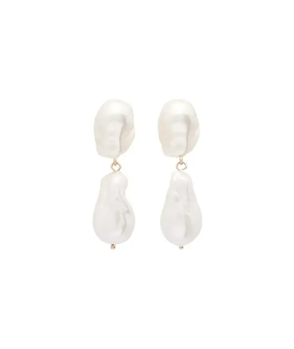 Erdem Drop Pearl Earrings - White