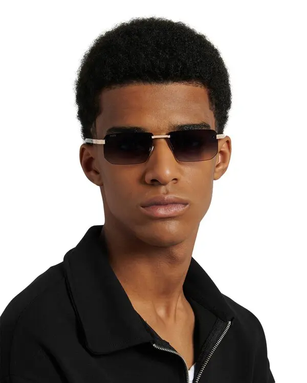 Hugo Boss Rectangular Rimless Sunglasses