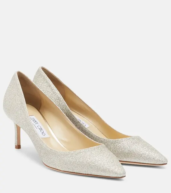JIMMY CHOO Romy Glitter Pumps - Gold