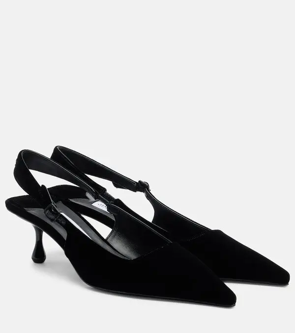 JIMMY CHOO Amel Velvet Slingback Pumps - Black