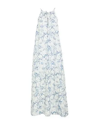 120% Lino Maxi Dress Light Size Linen - Blue