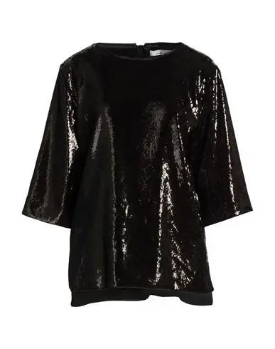Liviana Conti Solid Tulle Top With Appliqués