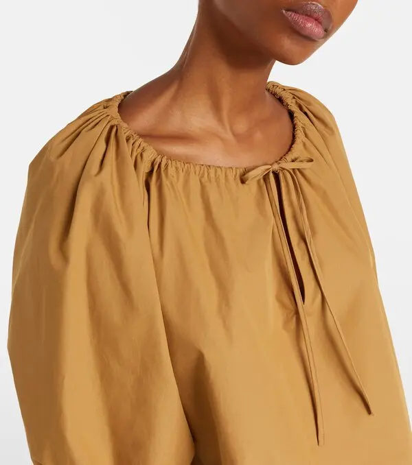 Polo Ralph Lauren Gathered Cotton Poplin Blouse
