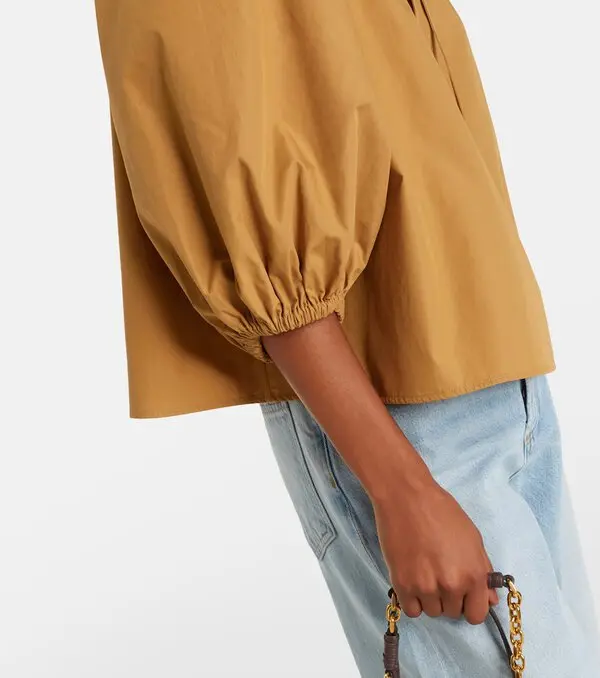 Polo Ralph Lauren Gathered Cotton Poplin Blouse