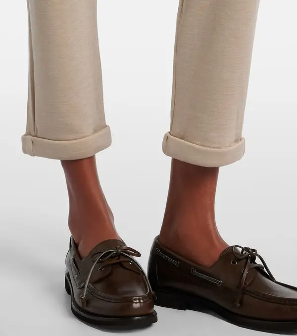 Brunello Cucinelli Monili Cotton And Silk-blend Sweatpants