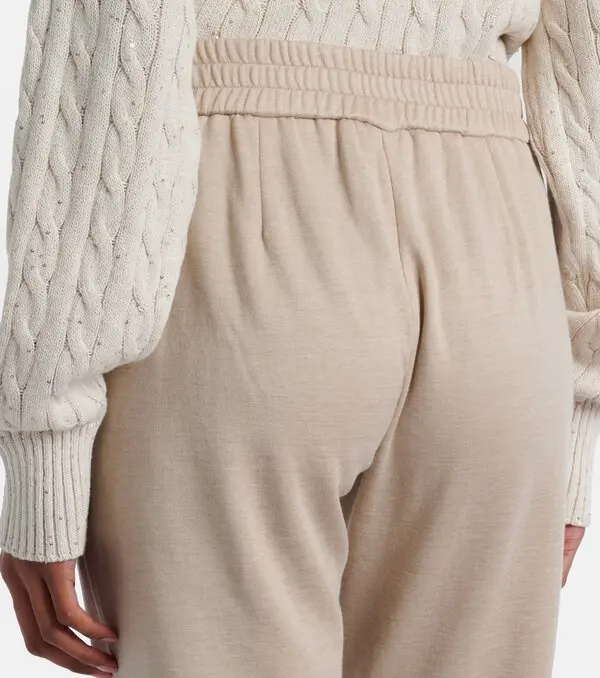 Brunello Cucinelli Monili Cotton And Silk-blend Sweatpants