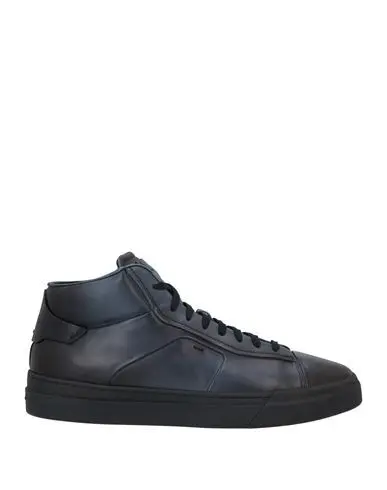 Santoni High-top Leather Sneakers - Navy