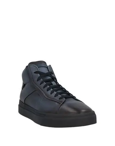 Santoni High-top Leather Sneakers - Navy