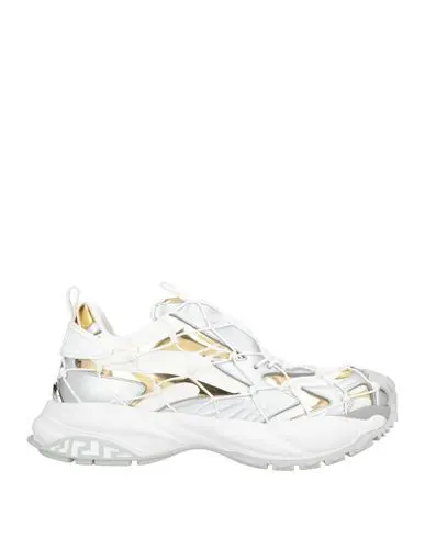 Versace Multicolor Leather And Textile Fiber Sneakers - White