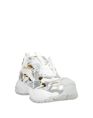 Versace Multicolor Leather And Textile Fiber Sneakers - White