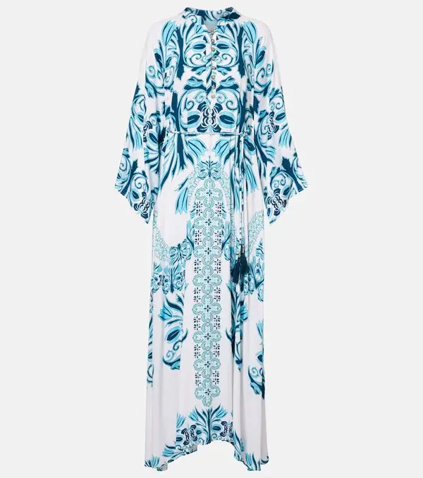 Melissa Odabash Amity Printed Kaftan - White