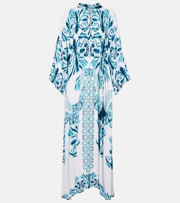 Melissa Odabash Amity Printed Kaftan - White