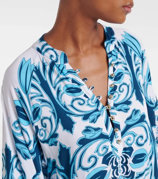 Melissa Odabash Amity Printed Kaftan - White
