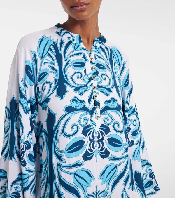 Melissa Odabash Amity Printed Kaftan - White