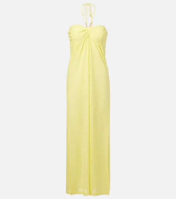 Melissa Odabash Mila Semi-sheer Halterneck Maxi Dress - Yellow