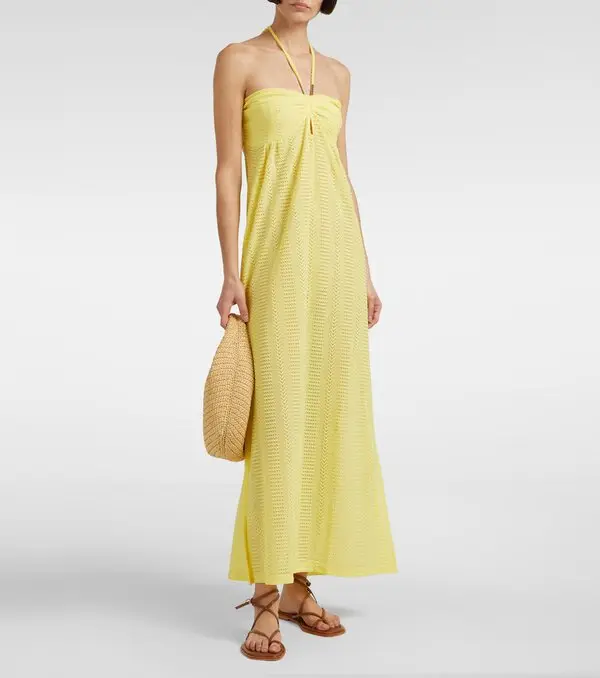 Melissa Odabash Mila Semi-sheer Halterneck Maxi Dress - Yellow