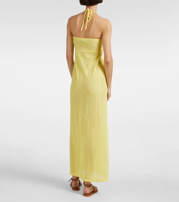 Melissa Odabash Mila Semi-sheer Halterneck Maxi Dress - Yellow