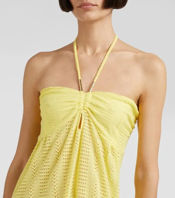 Melissa Odabash Mila Semi-sheer Halterneck Maxi Dress - Yellow
