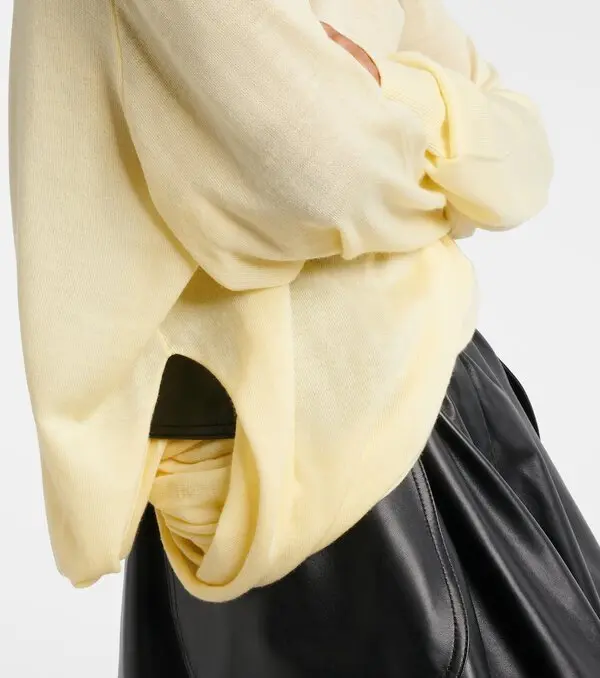 Loewe Double L Asymmetric Wool Sweater - Yellow