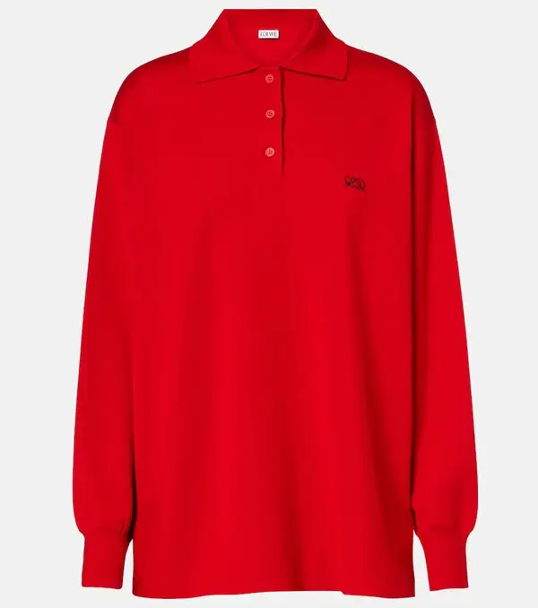 Loewe Cashmere-blend Polo Sweater - Red
