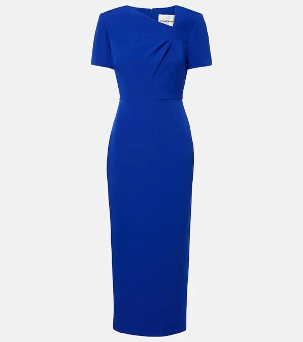 Roland Mouret Draped Crêpe Midi Dress - Blue