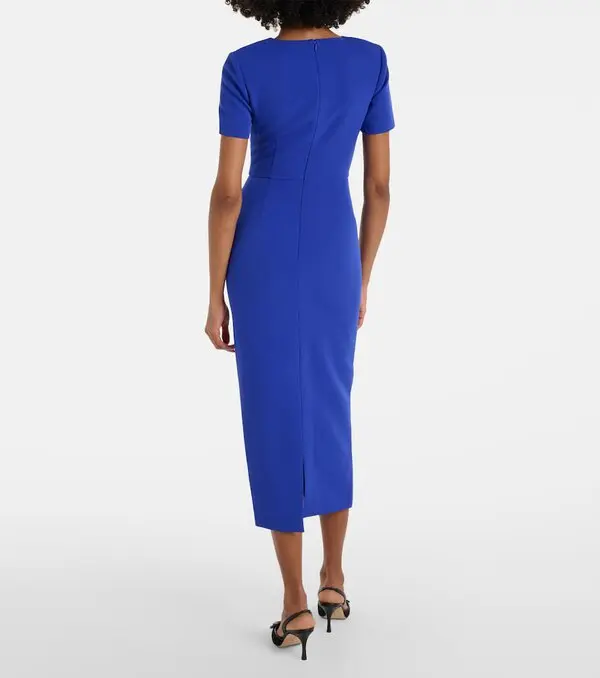 Roland Mouret Draped Crêpe Midi Dress - Blue