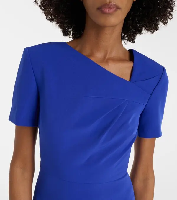 Roland Mouret Draped Crêpe Midi Dress - Blue