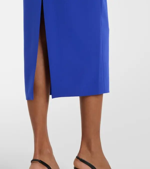 Roland Mouret Draped Crêpe Midi Dress - Blue