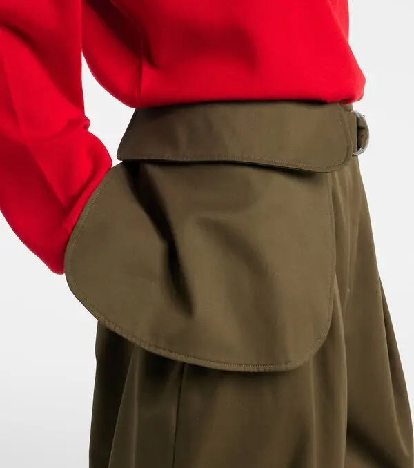 Loewe Cotton & Silk Barrel-leg Pants - Green