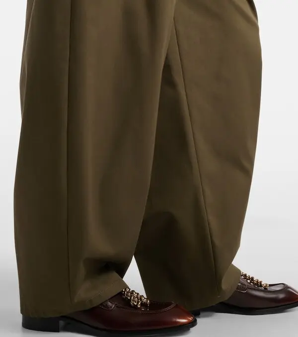 Loewe Cotton & Silk Barrel-leg Pants - Green