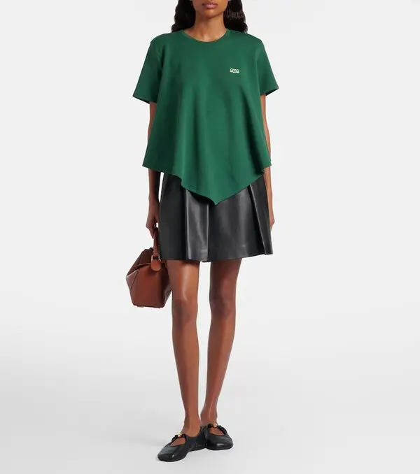 Loewe Asymmetric Cotton-blend Top