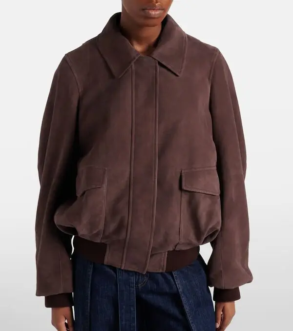 Loewe Suede Blouson Jacket - Brown