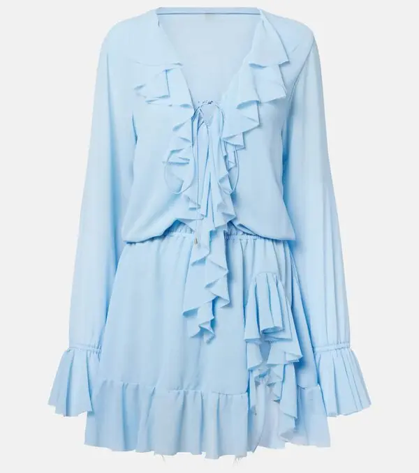 BANANHOT Bellen Ruffled Mini Dress - Blue