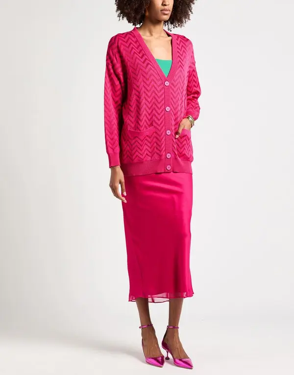 Missoni Cardigan In Cotton Blend With Signature Print - Pink