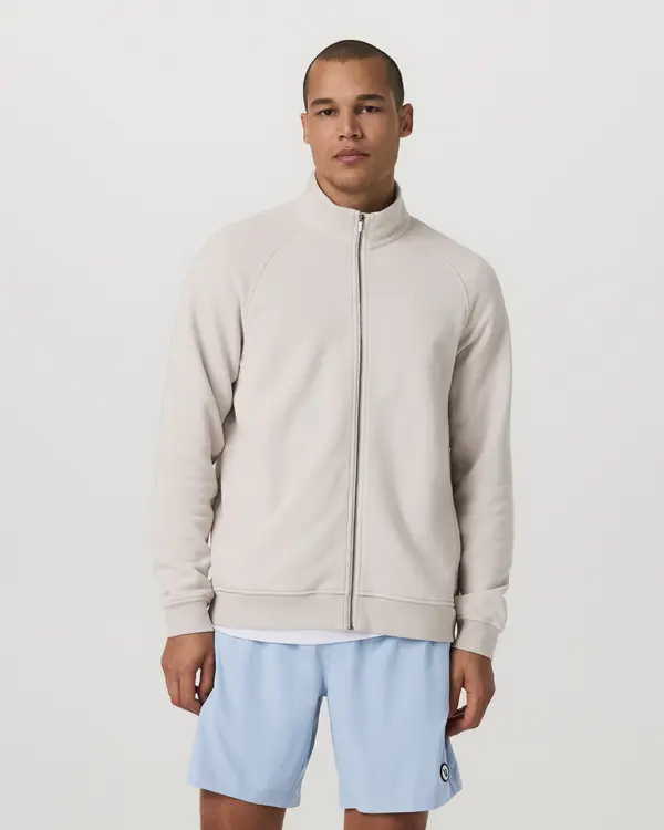 Vuori Pique Fleece Track Jacket - Grey Mist