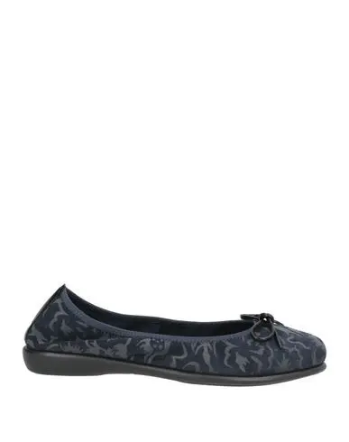 The Flexx Leather Ballet Flats With Bow Detailing - Navy