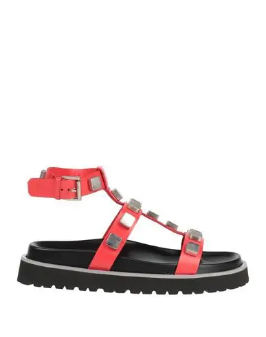 Costume National Calfskin Gladiator Sandals - Red