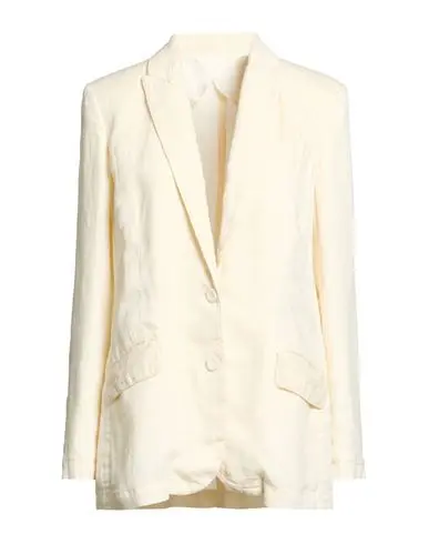 120% Lino Linen Single-breasted Blazer - White