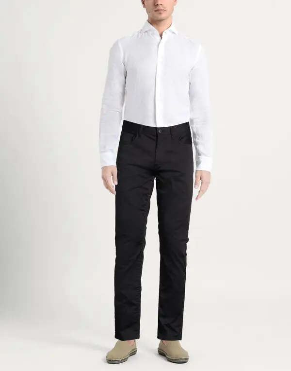 Armani Exchange Tapered Slim-fit Twill Trousers - Black