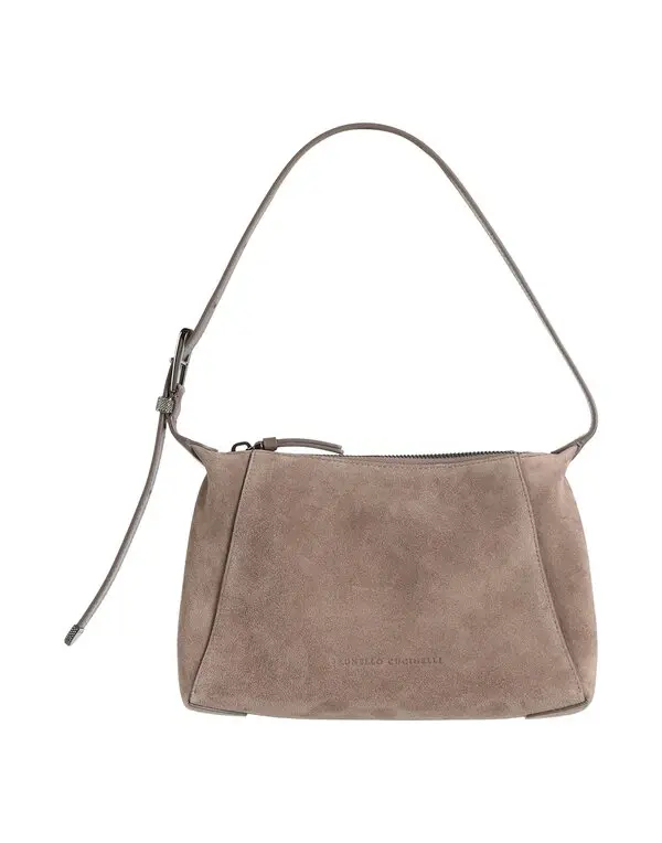 Brunello Cucinelli Leather Baguette Bag - Beige