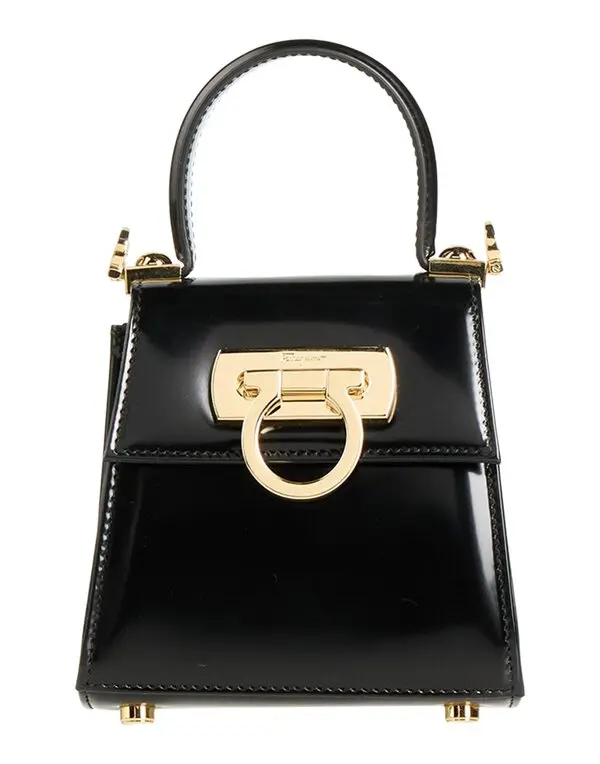FERRAGAMO Calfskin Mini Handbag - Black