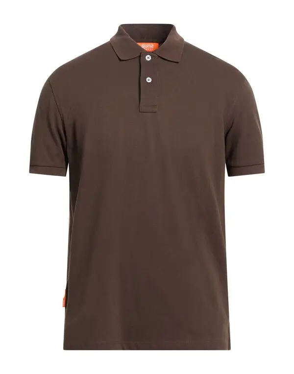 SUNS Polo Shirt Size Cotton, Elastane - Brown