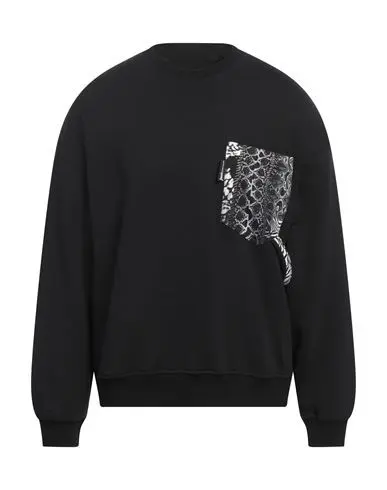 Just Cavalli Fleece Sweatshirt With Appliqués And Pocket - Black