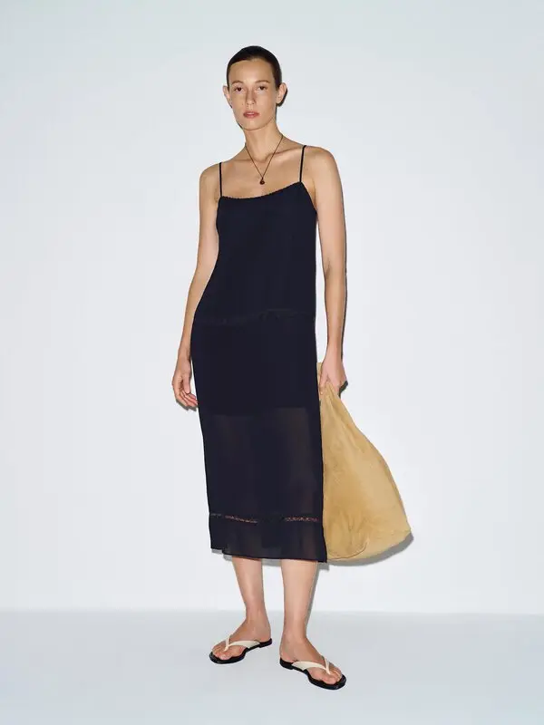 REFORMATION Delfina Sleeveless Midi Dress - Black